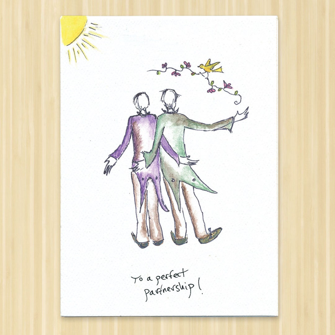 Gay Wedding Card. Same Sex Wedding. Male Wedding. Mr. and Mr. Card. Gay ...