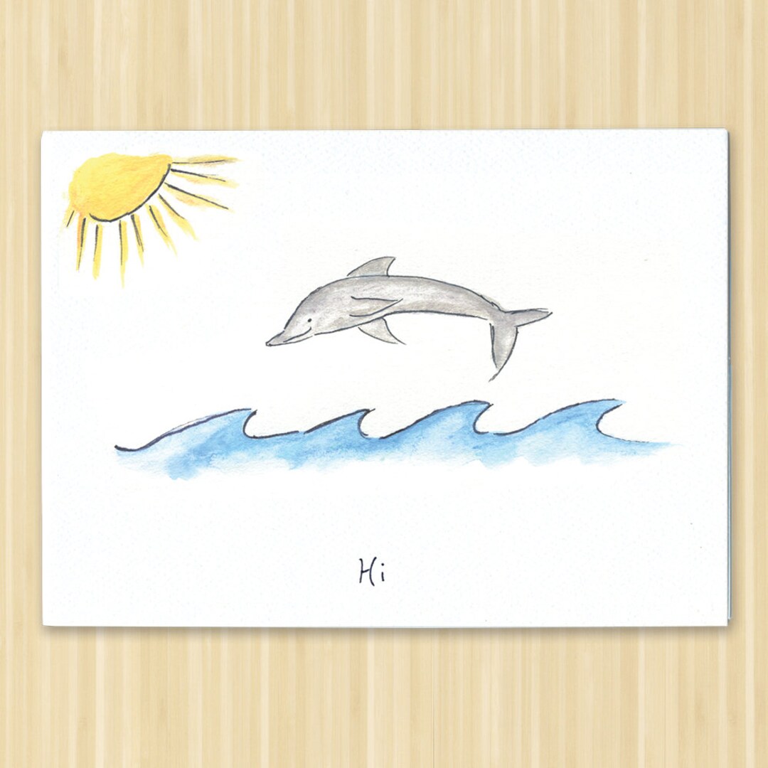 Hello Greeting Card. Dolphin Card. Box Set. Dolphin Greeting Card. Just ...
