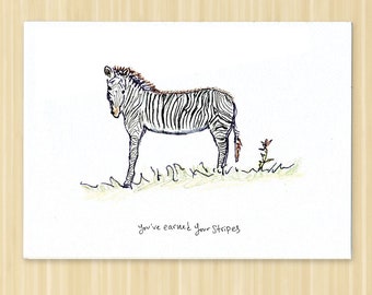 Zebra Greeting Card - Etsy