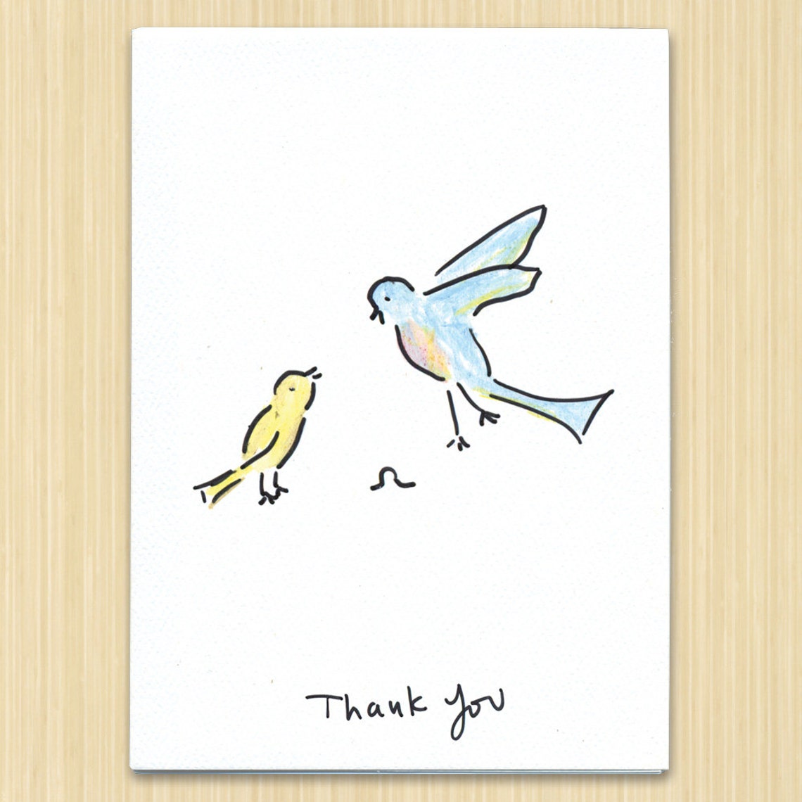 Thank You Card. Bird Thank You Card. Bird Card. Thank You - Etsy