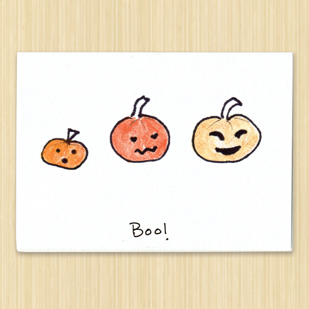 Halloween Card. Pumpkin Card. Greeting Card. Handmade Halloween ...