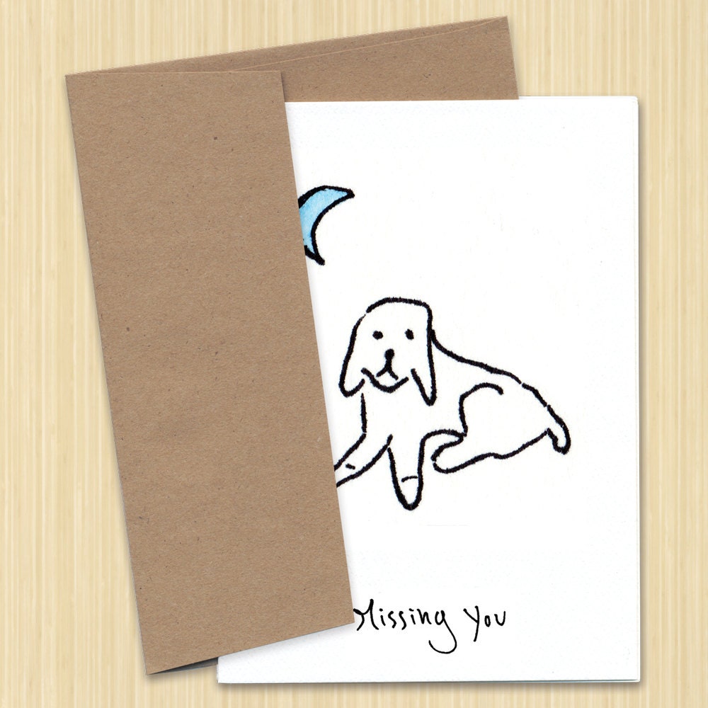 Missing You. Dog Card. Miss You Card. Dog Greeting Card. Cute - Etsy