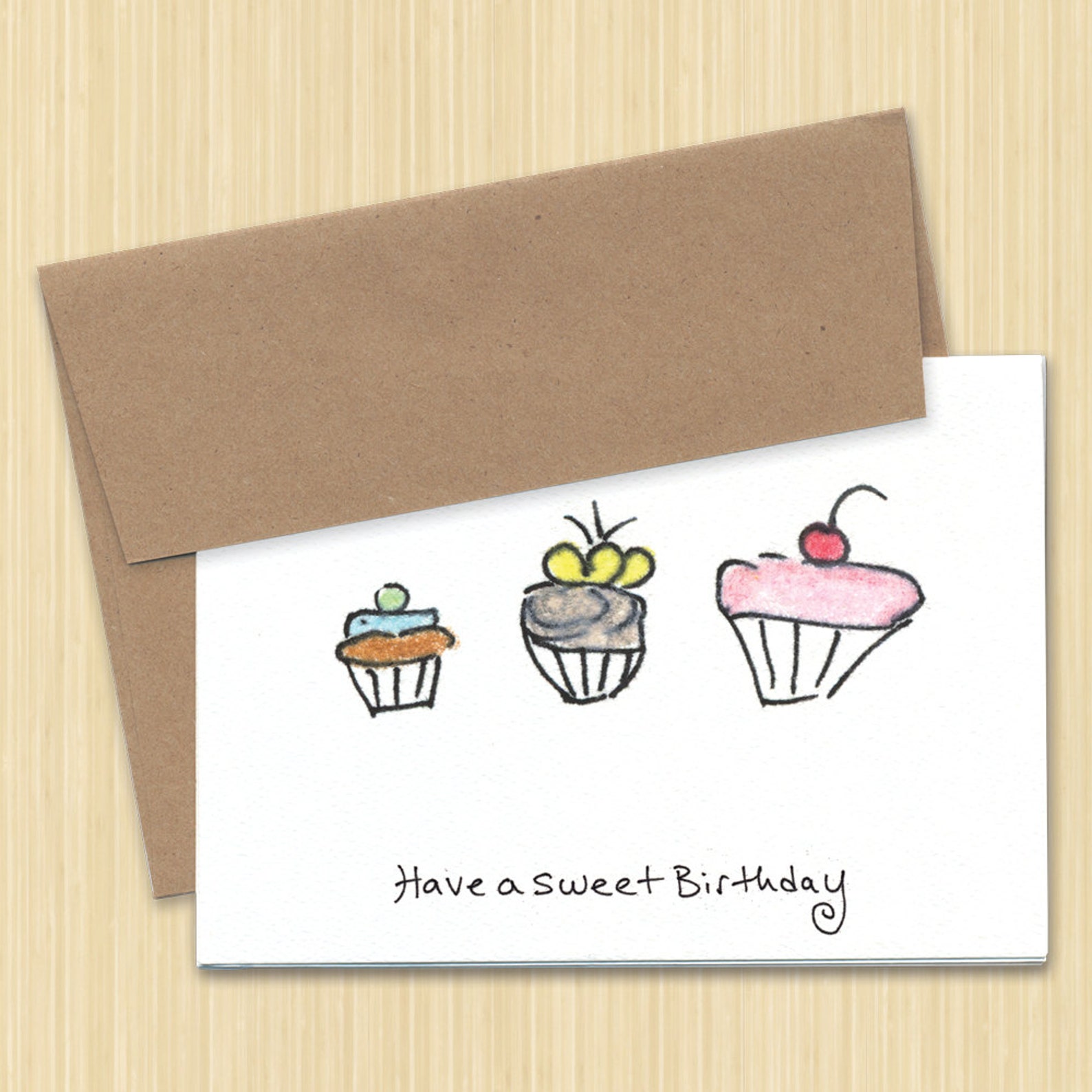 Birthday Card. Cupcake. Cupcake Card. Cupcake Birthday. | Etsy