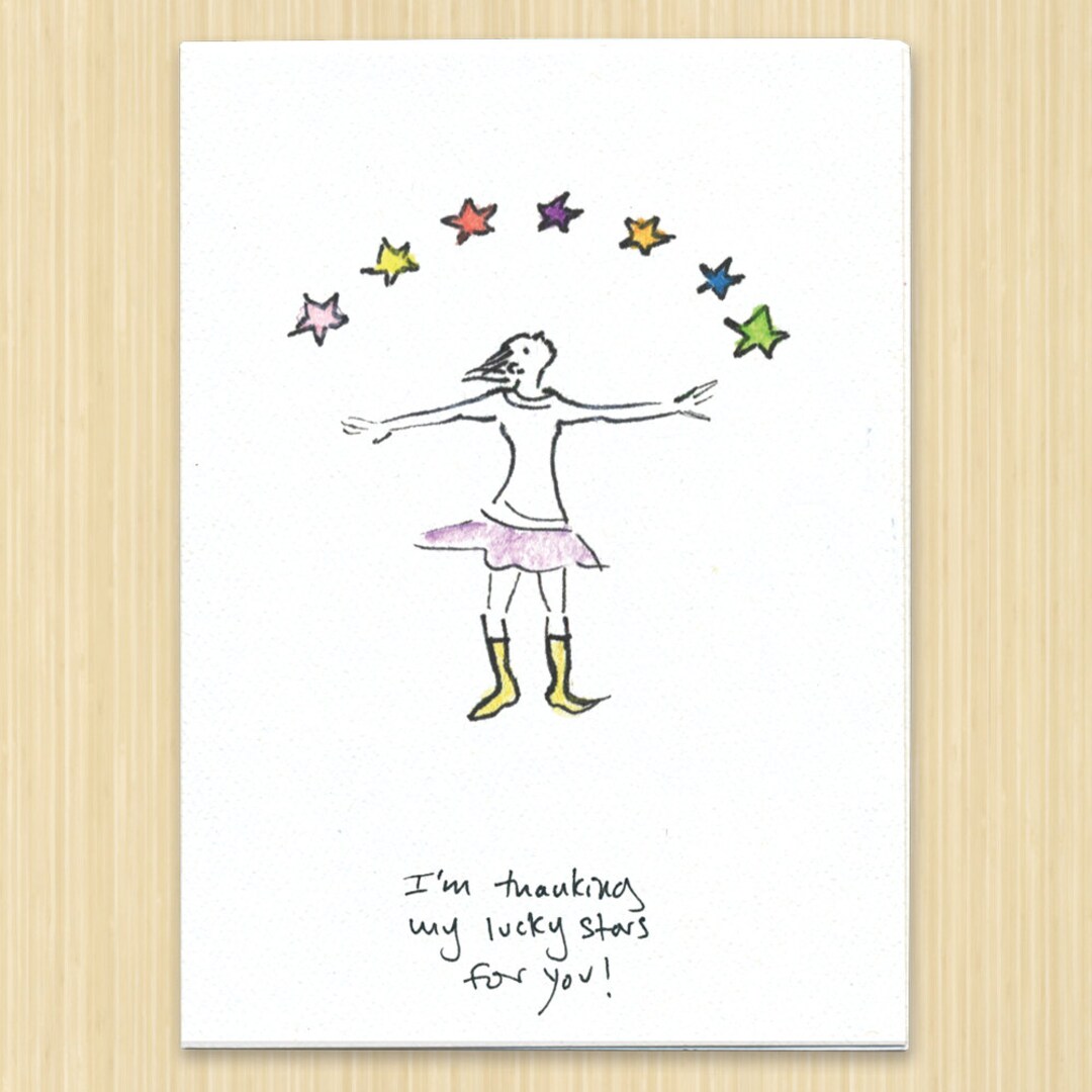 Thank You Card. Stars. Women. Thank You Note. Stars Theme Card ...