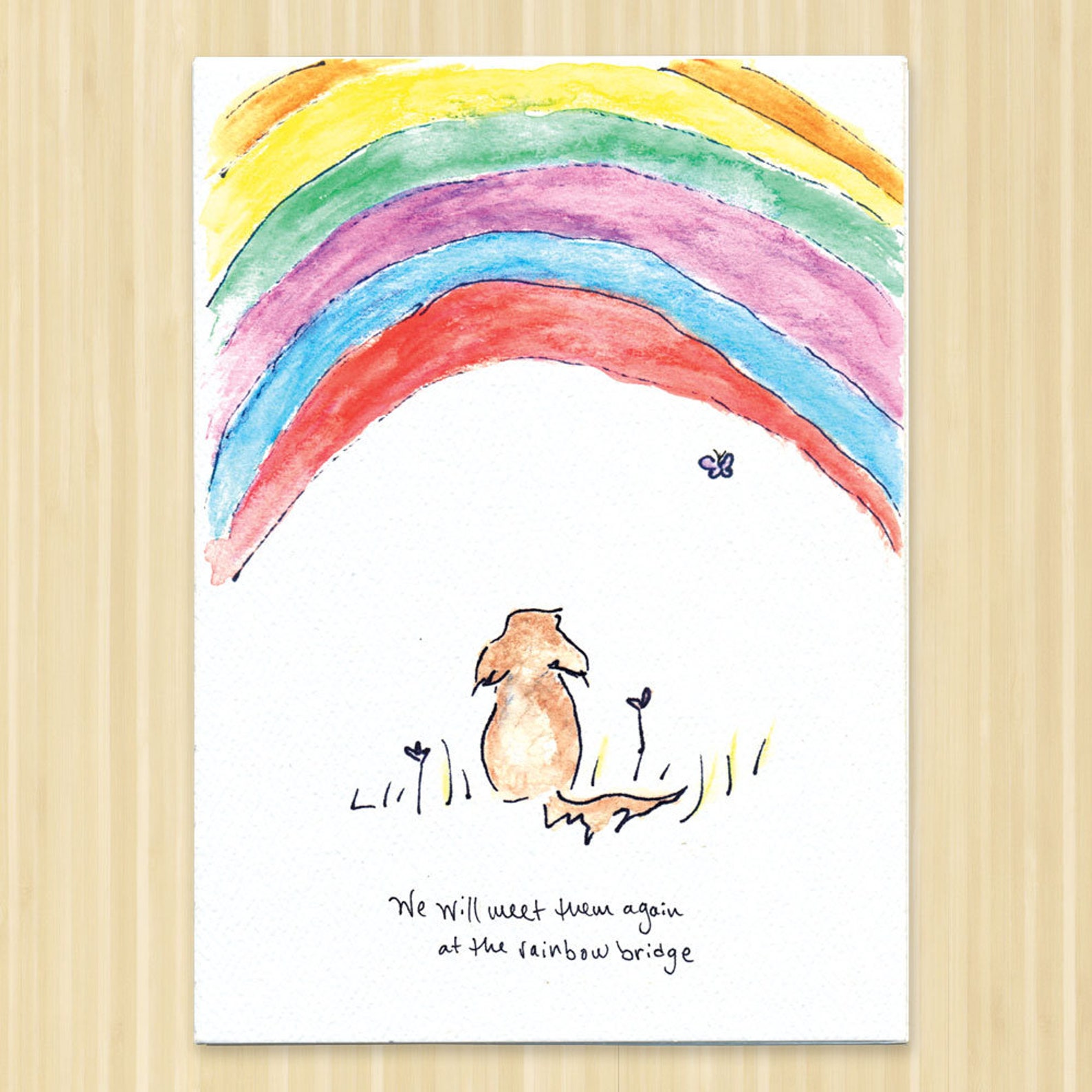 Rainbow Bridge Pet Sympathy Card, Dog Condolence, Bereavement Card - Etsy