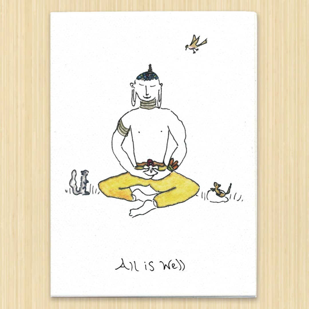 Buddha. Greeting Card. Buddha Card. Spiritual Card. All is Well. Blank ...