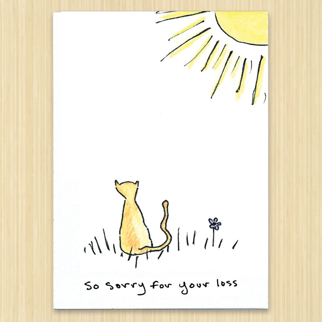 4 Card Pack. Cat Sympathy Cards. Cat Condolence Cards. Cat Bereavement ...