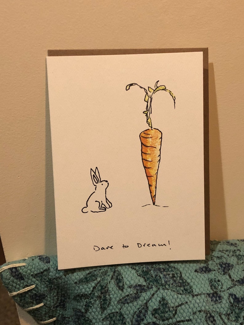 Bunny Card. Rabbit Card. Cute Bunny Card. Greeting Card. Dare - Etsy