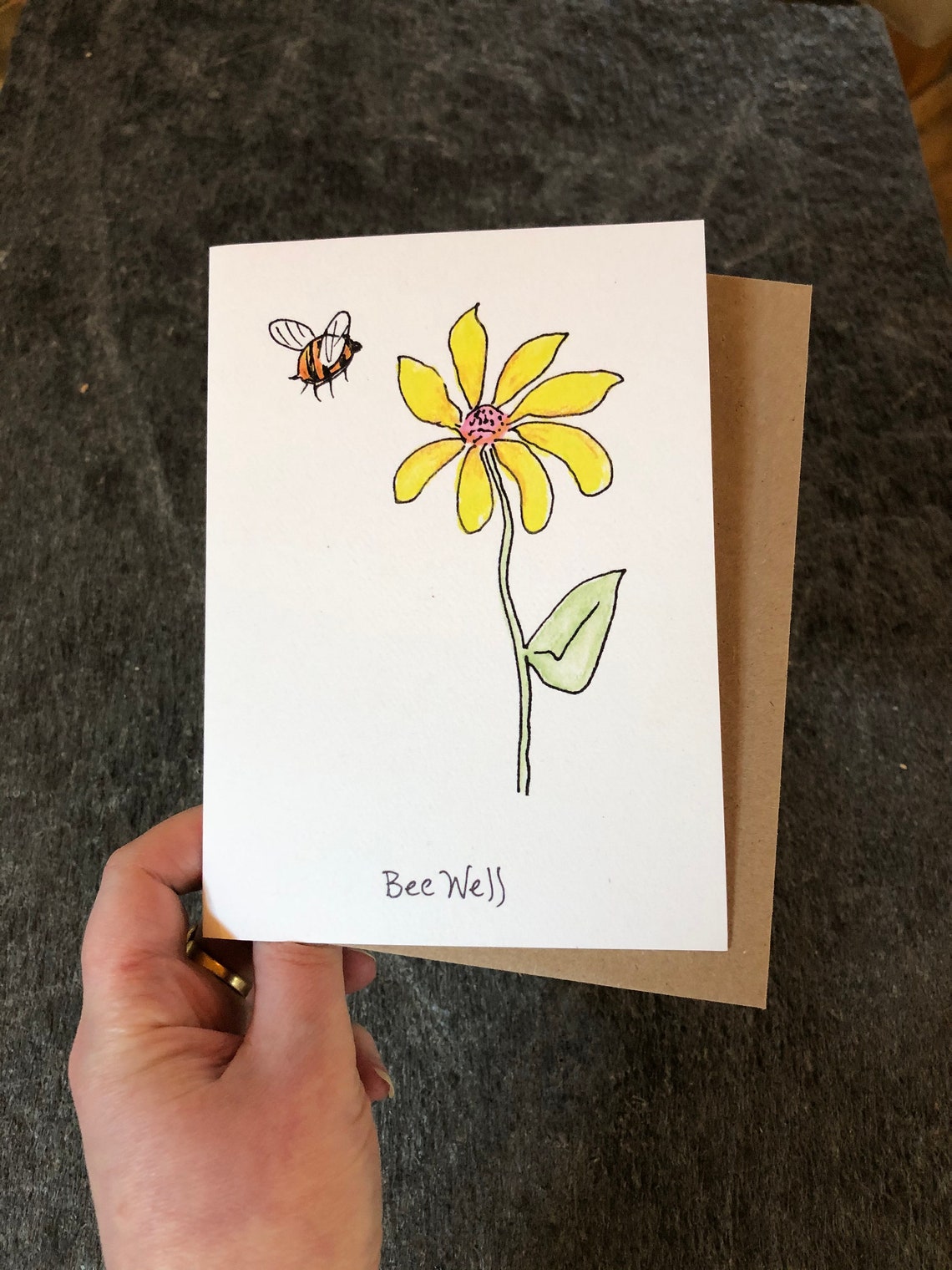 Flower Card. Bee Card. Well Wishes Card. Get Well Card. Best - Etsy