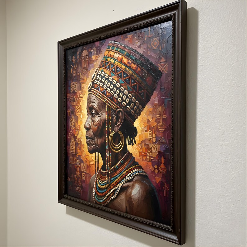 African Matriarch Wall Art | Tribal Woman Portrait | Traditional Beauty ...
