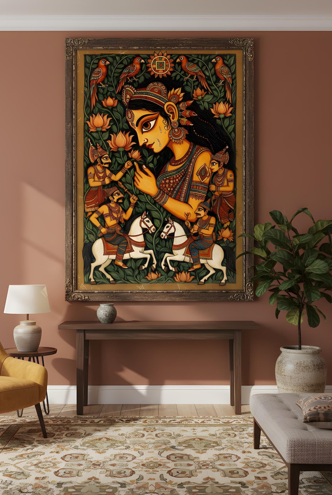 Goddess Art Print | Madhubani Pattachitra Style Digital Download - Etsy ...
