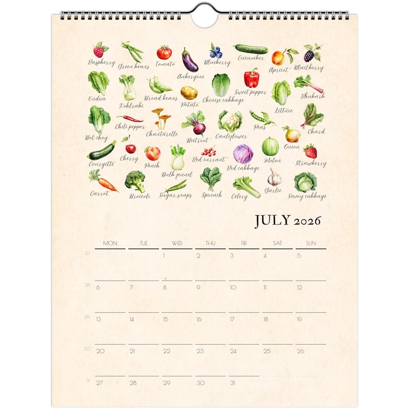 2026 Food Themed Calendar - Etsy