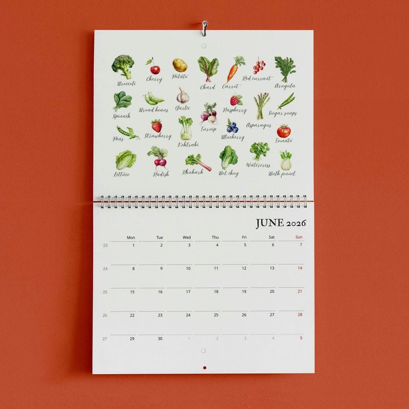 2026 Seasonal Food Calendar - Etsy UK