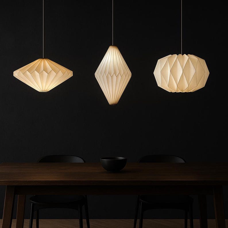 Origami Paper Lamp Shade: Modern Nordic Hanging Lantern - Etsy