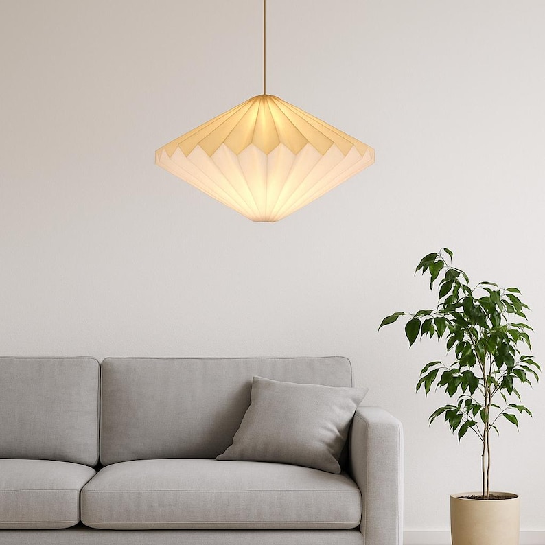 Origami Paper Lamp Shade: Modern Nordic Hanging Lantern - Etsy