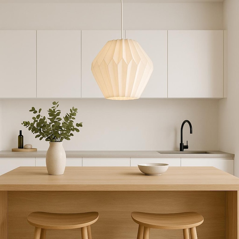 Origami Paper Lamp Shade: Modern Nordic Hanging Lantern - Etsy
