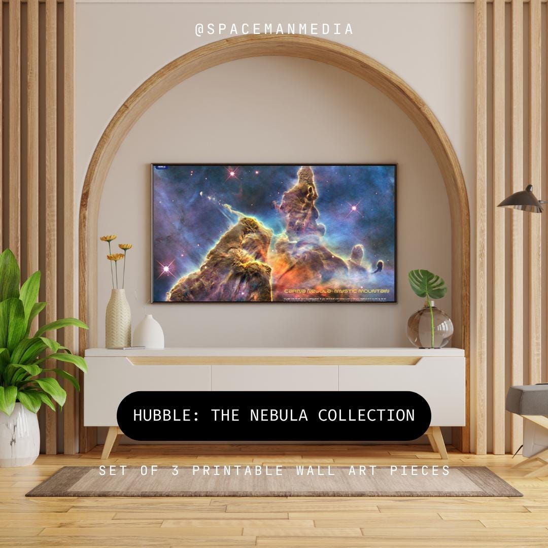 Hubble Nebula Wall Art Prints, Space Astronomy Poster Set (digital ...