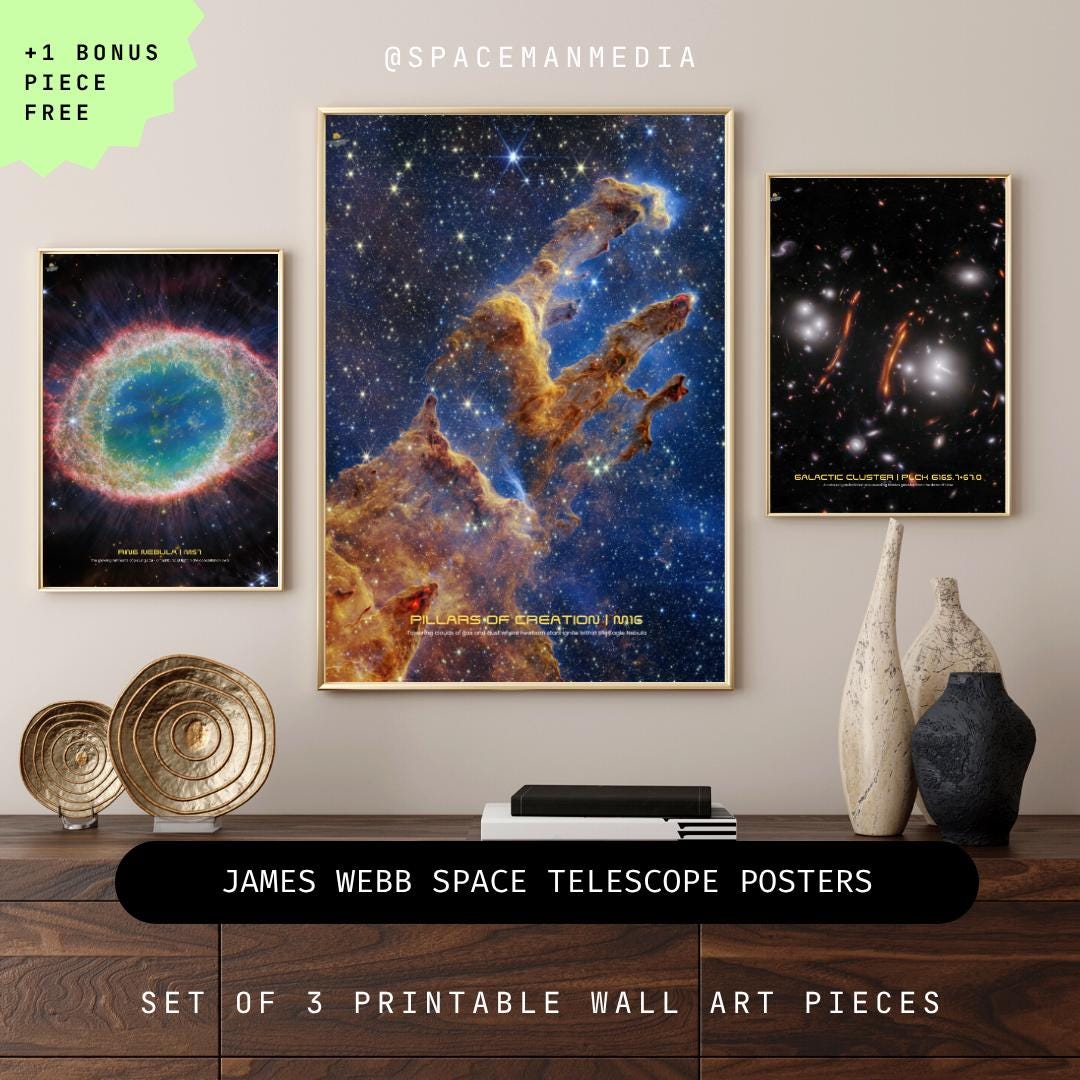 JWST Space Art Set – Pillars of Creation, Ring Nebula (printable) - Etsy
