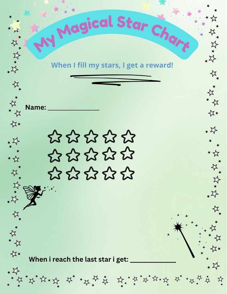 Magical Galaxy Star Chart Printable | Kids Behavior Reward Chart ...