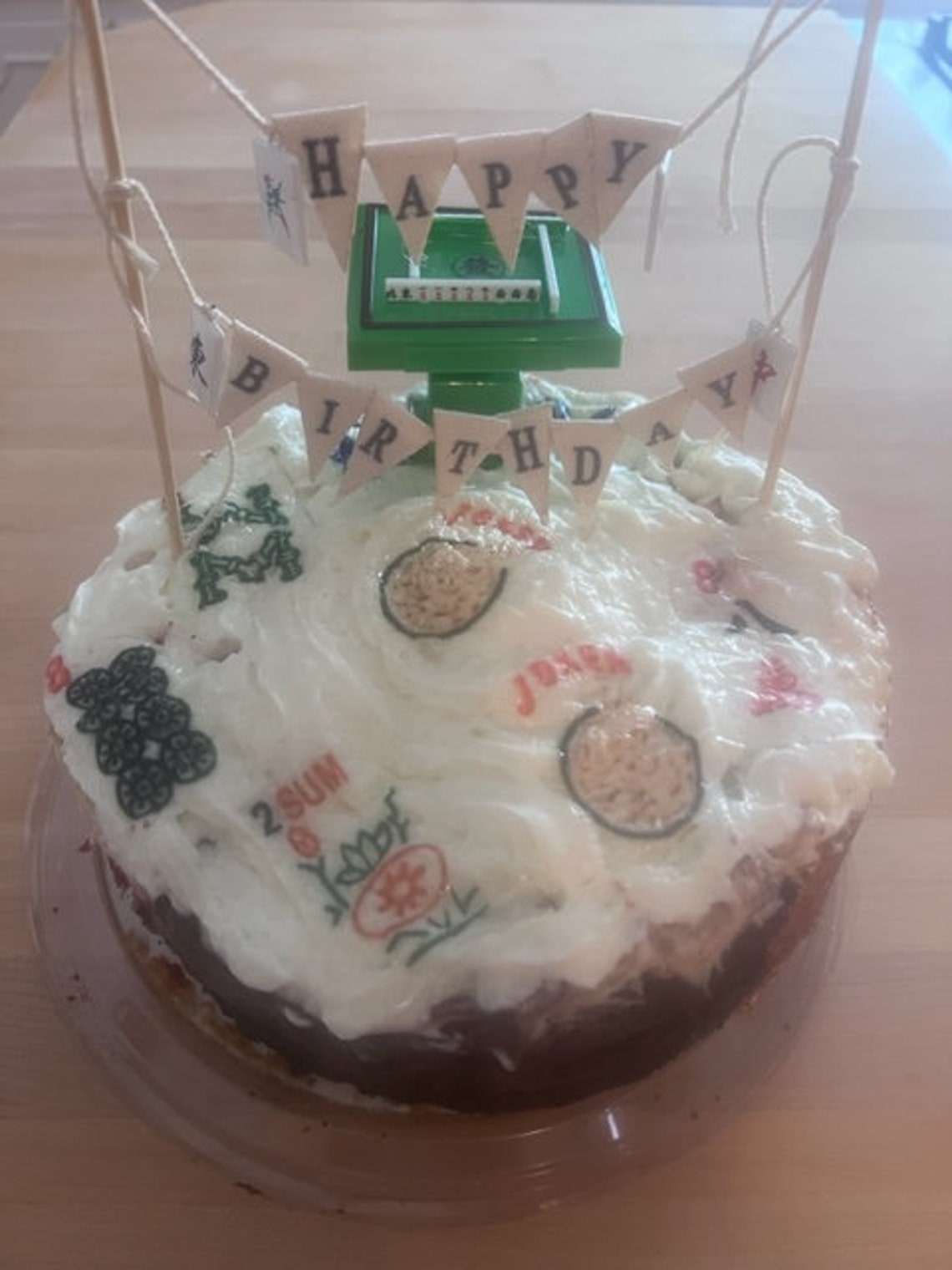 Mahjongg Happy Birthday Banner for Cake With Random Mahjongg Tiles - Etsy