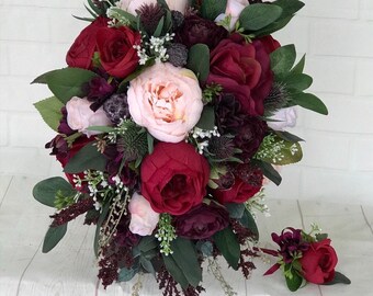 Dusty rose bouquet Blush and Dusty Pink bouquet Mauve and | Etsy