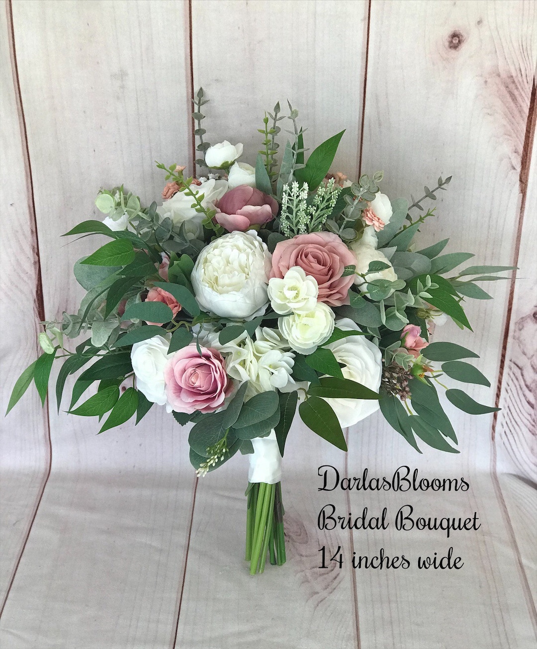 Mauve Bridal Bouquet,eucalyptus Bouquet,mauve Wedding Flowers, Dusty ...