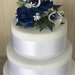 Navy Blue Cake Flowers, Navy Cake Topper, Silk Cake Flowers, Blue Cake ...
