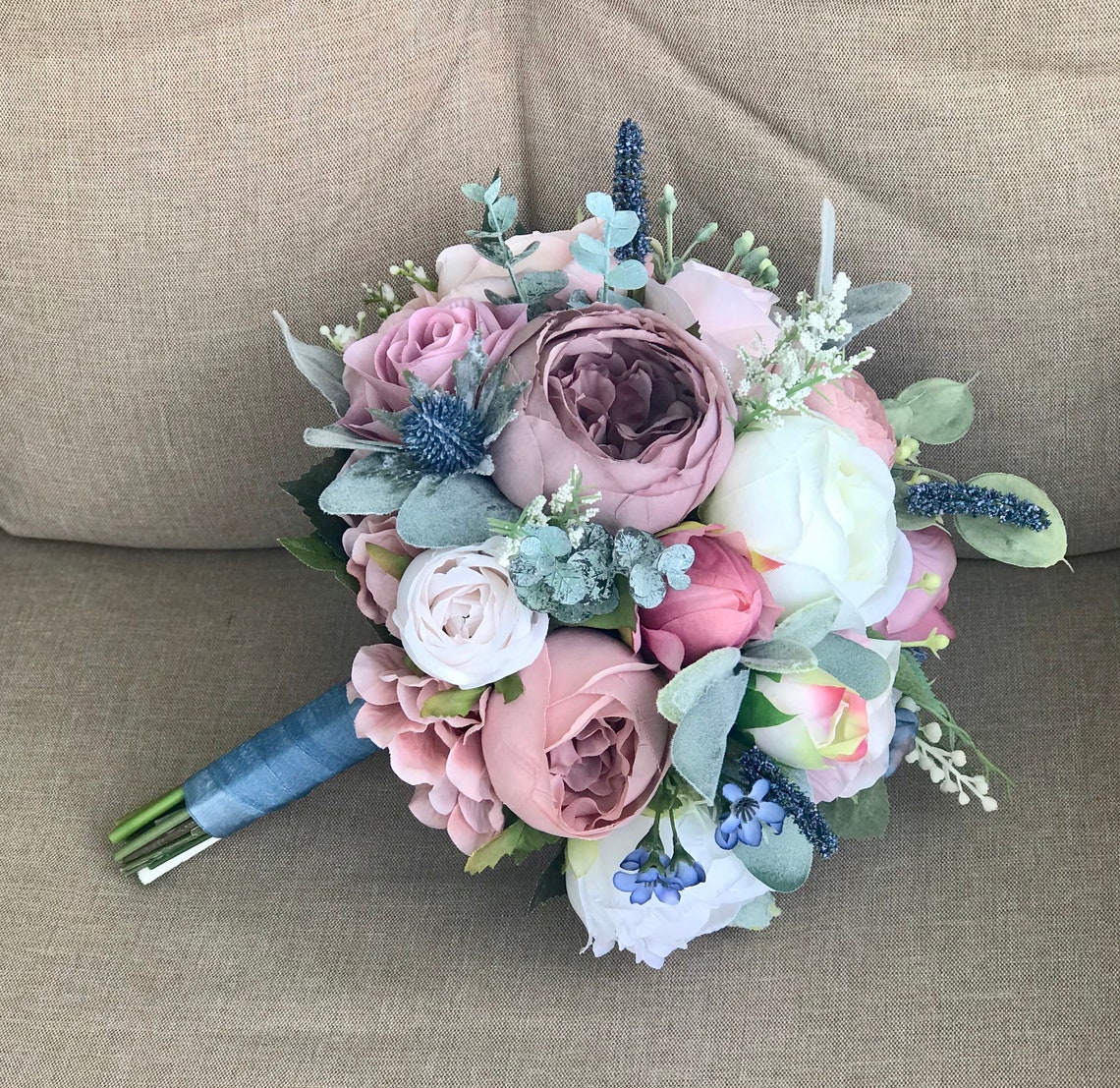 Wedding bouquet Dusty Blue bouquet Bridal bouquet Dusty | Etsy