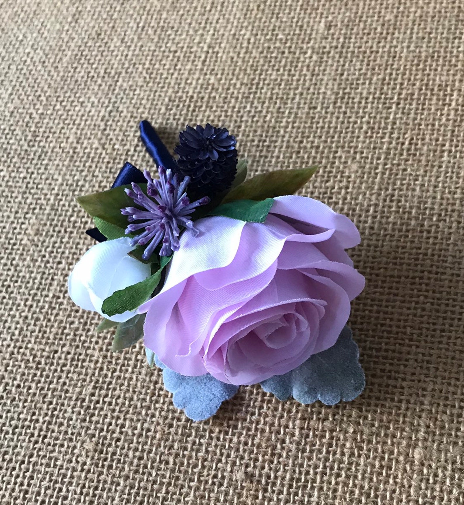 Navy Wedding Flowers Navy Bridal Bouquet Navy & Lavender | Etsy