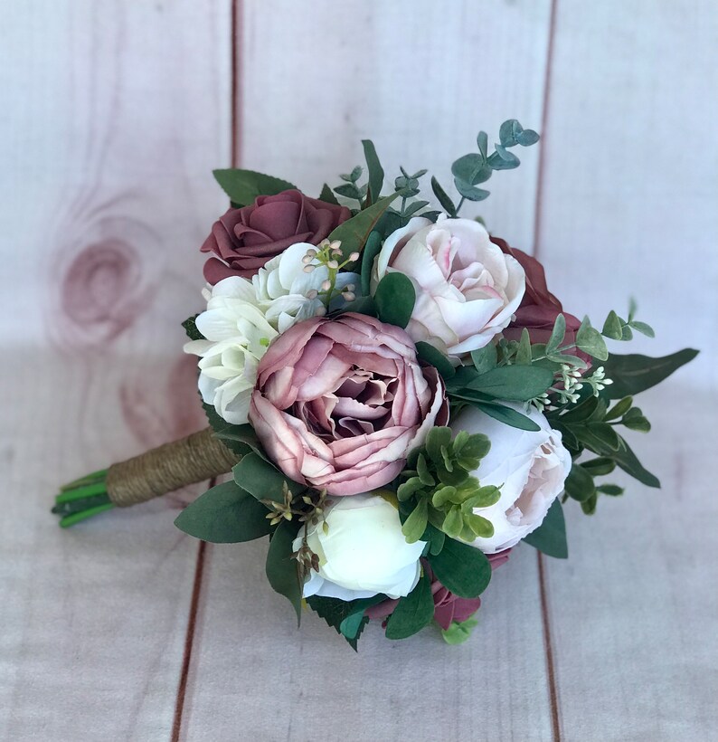 Dusty Rose Bouquet Boho Bouquet Mauve Bouquet Dusty Rose - Etsy