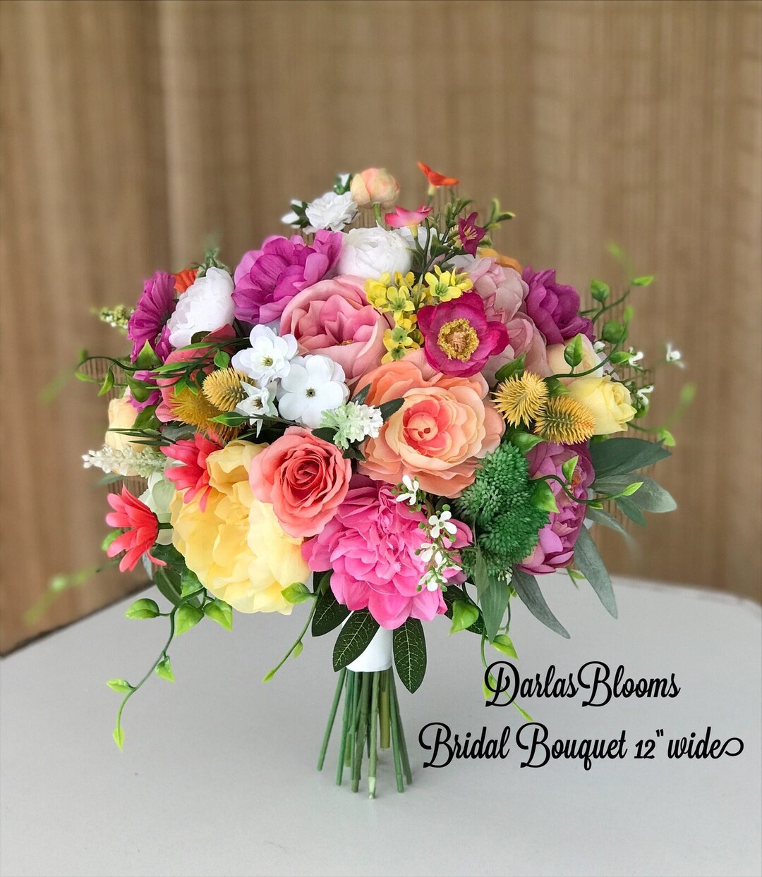 Bright Colored Bouquet, Pink Orange Yellow Wedding Flowers, Bright ...