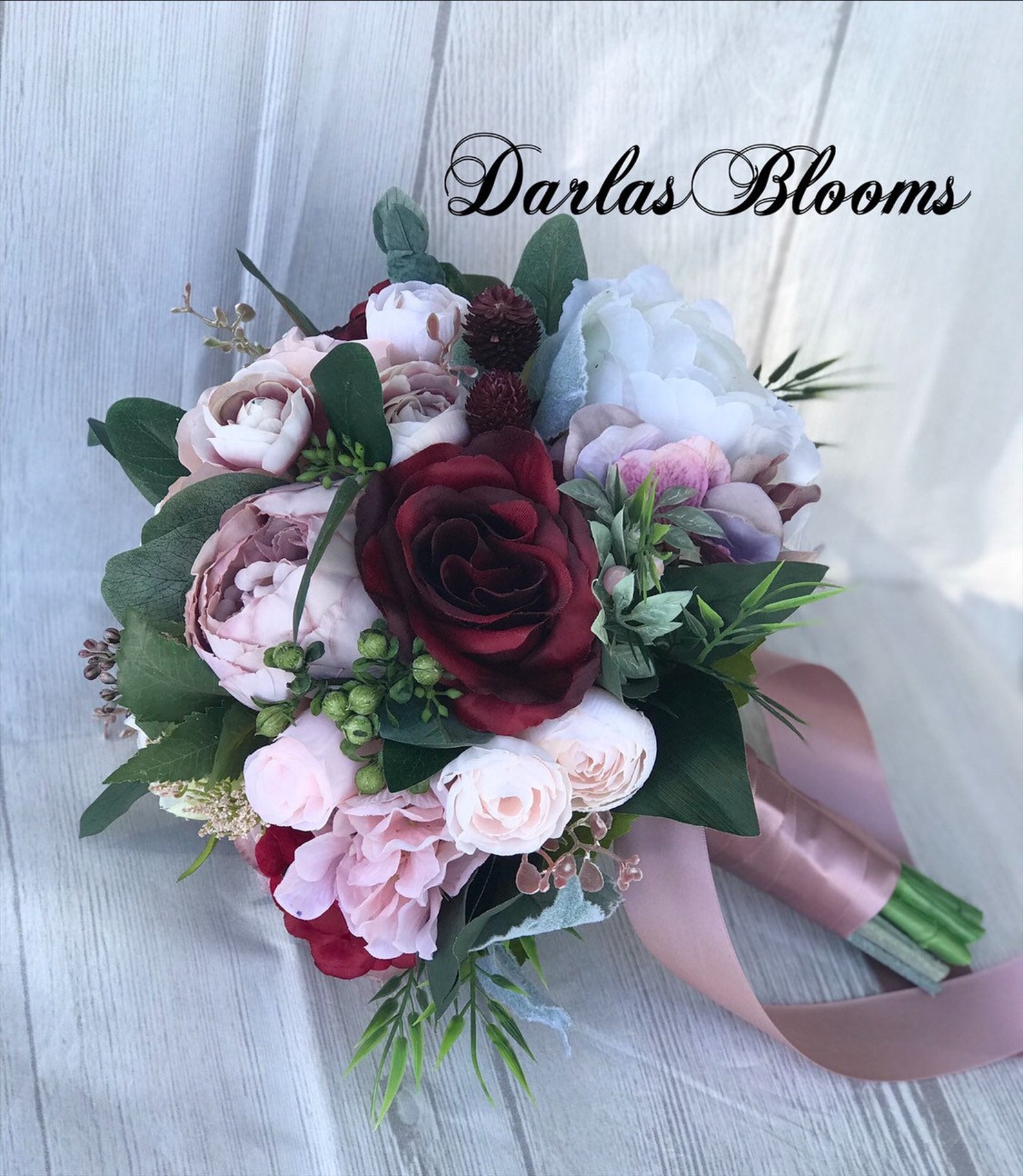 Dusty Rose Bouquet Blush and Dusty Pink Bouquet Mauve and | Etsy