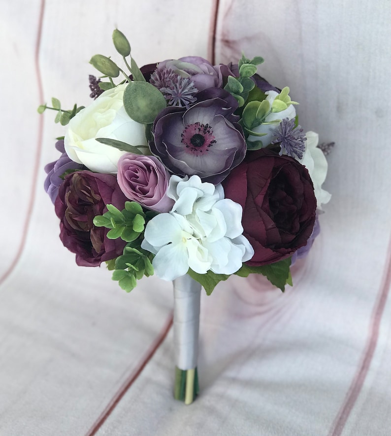 Plum Wedding Bouquetpurple Bridal Bouquetlavender & Plum - Etsy