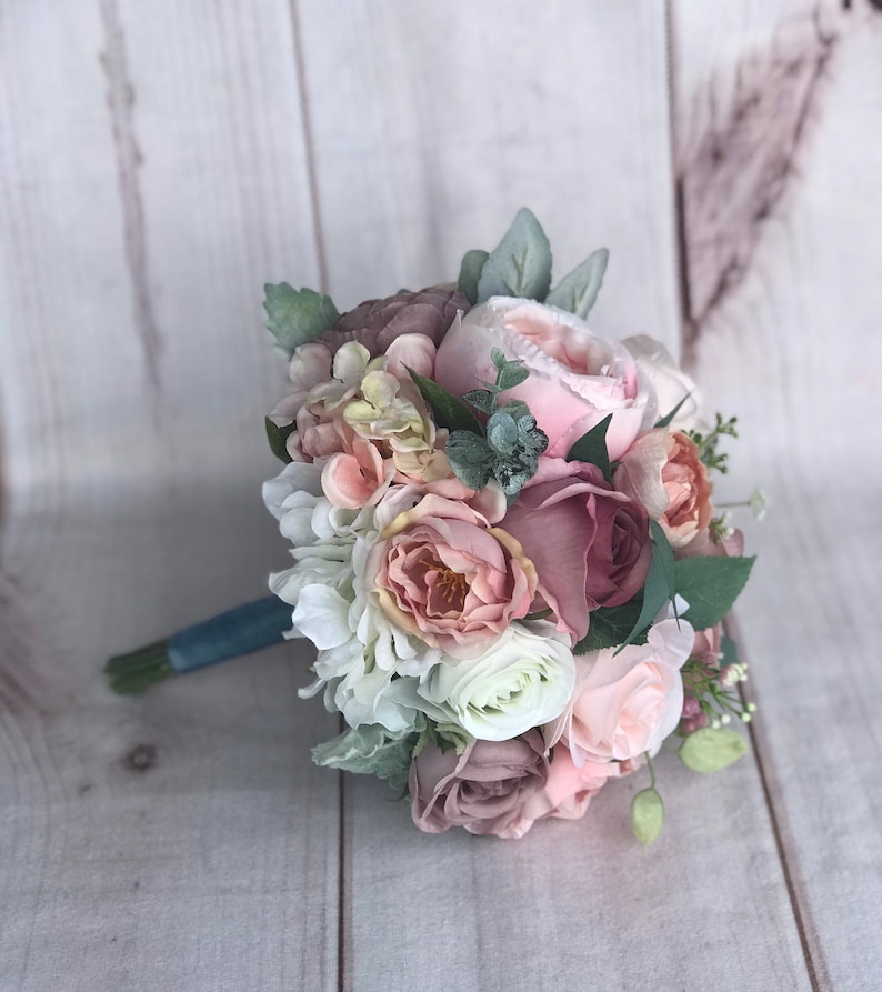 Mauve Wedding Bouquet Dusty Rose Bridal Bouquet Silk Bridal - Etsy