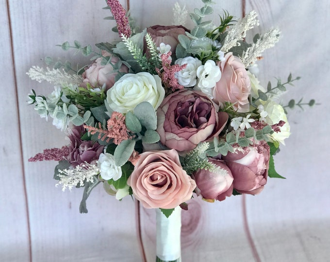 Wedding Bouquet Dusty Pink Blush Sola Sola Bouquet Bridal Bouquet Dusty ...