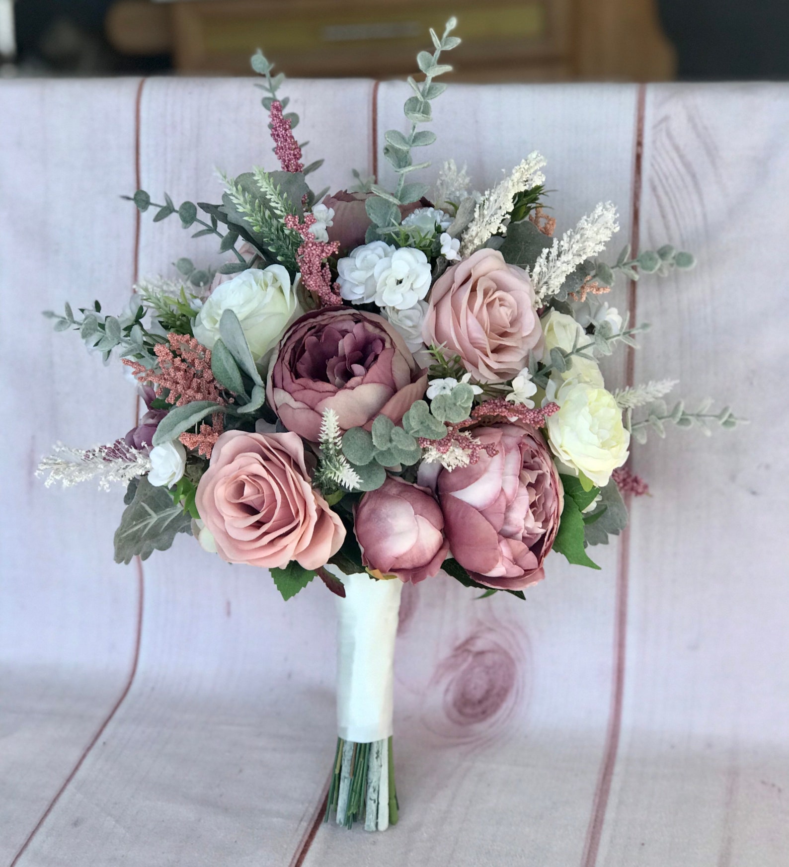 Dusty Rose Bouquet Boho Bouquet Mauve Bouquet Dusty Rose - Etsy