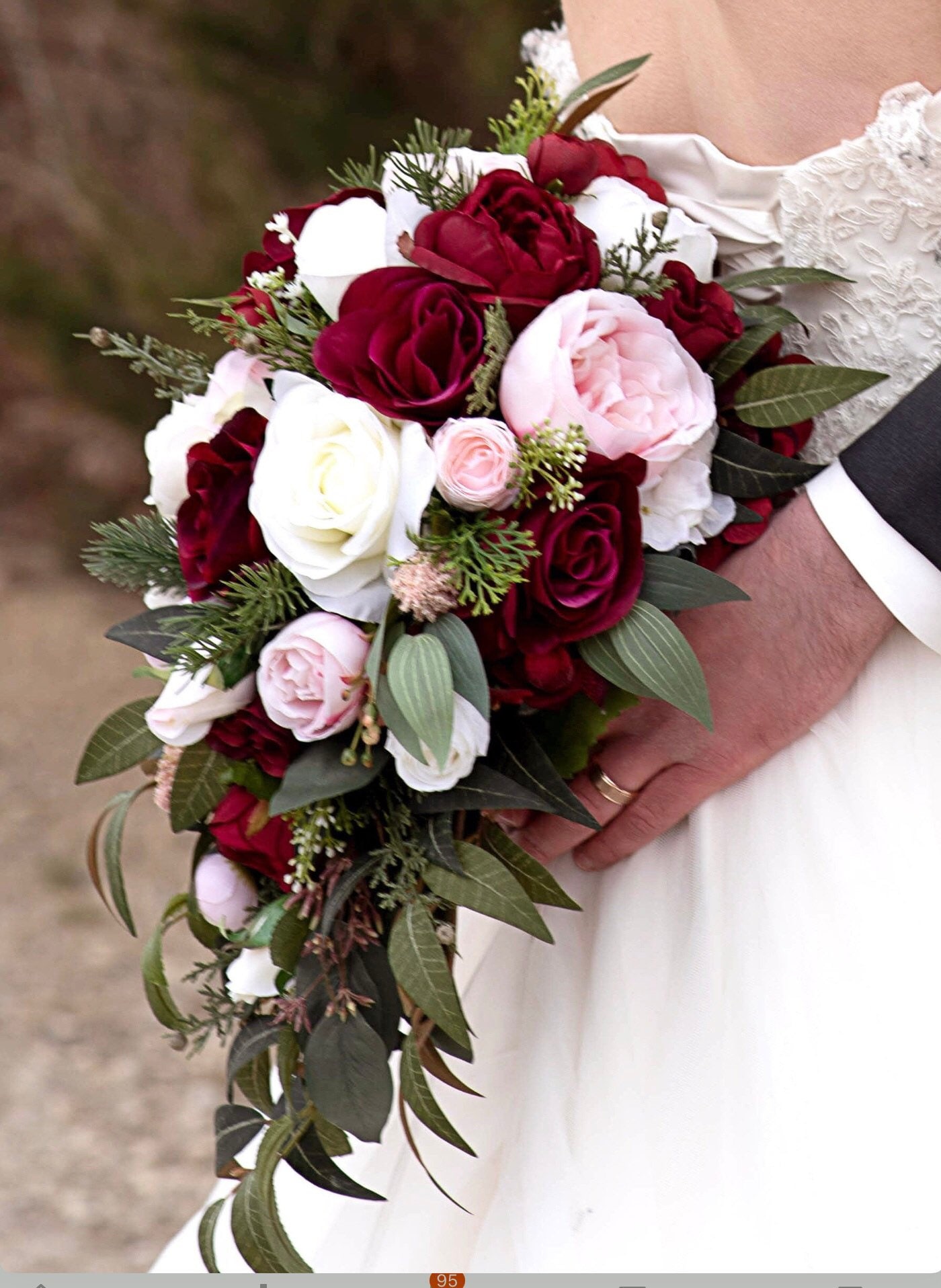 Cascade Wedding bouquet Burgundy Bridal bouquet Blush | Etsy Cascade Wedding bouquet Burgundy Bridal bouquet Blush | Etsy