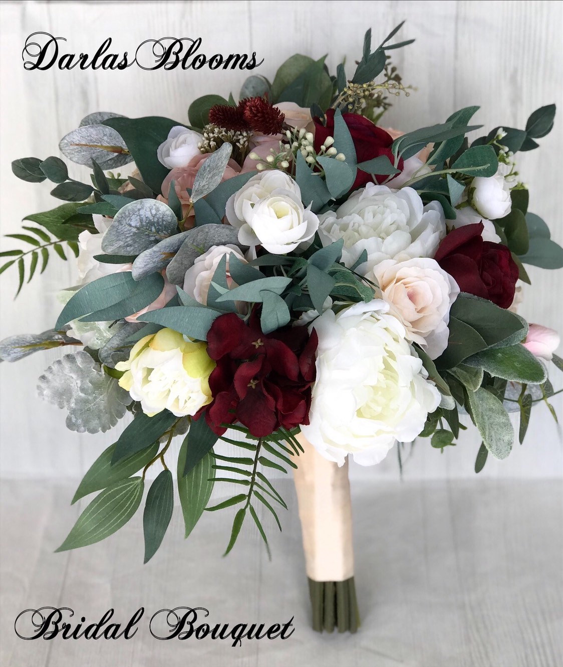 Wedding bouquet Blush & Burgundy Bridal bouquet Silk wedding | Etsy