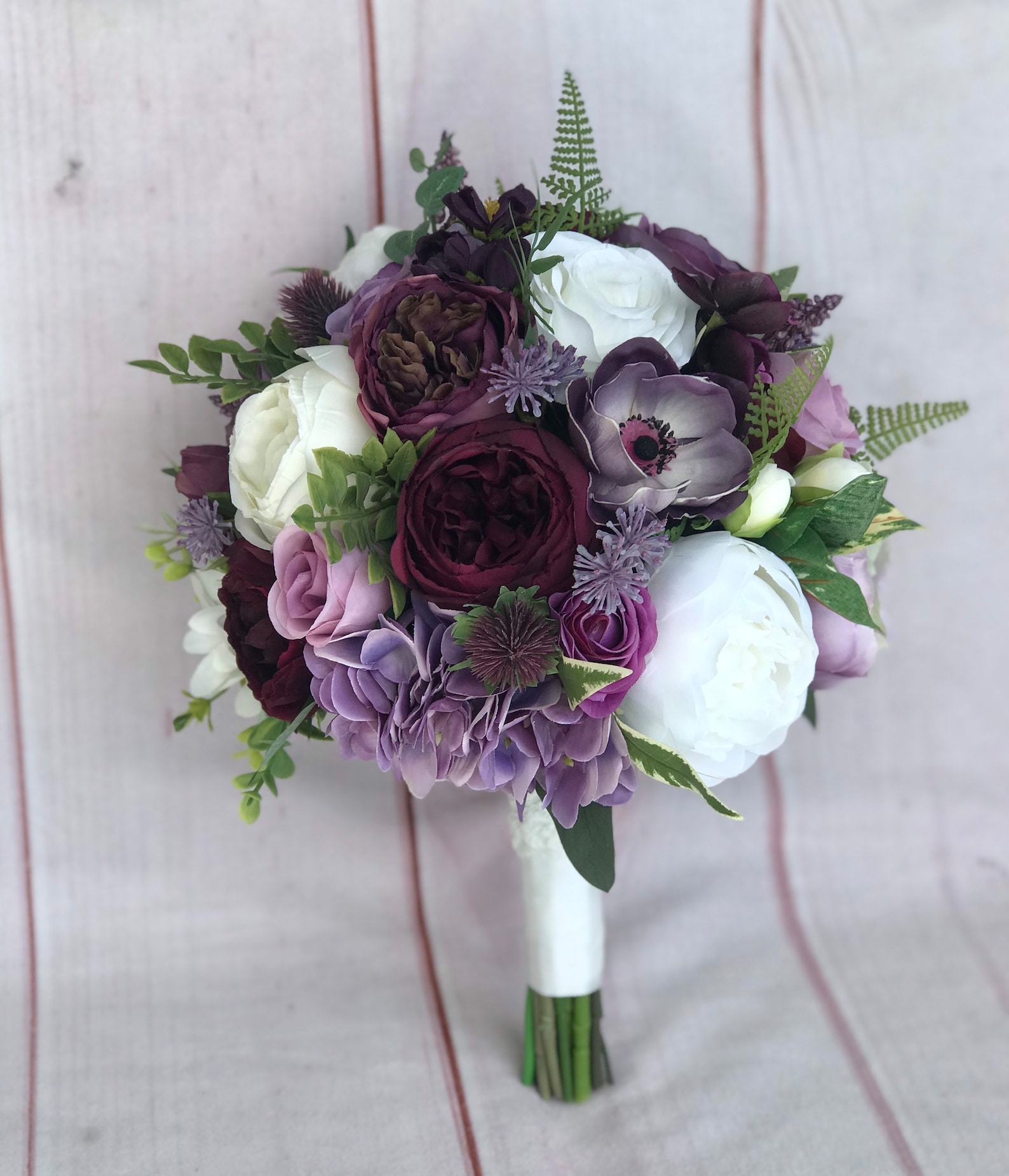 Plum Wedding Bouquet,purple Bridal Bouquet,lavender & Plum Bouquet,silk ...