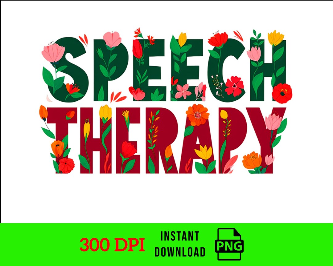 Floral Speech Therapy PNG, Speech Language Pathologist, Gift for Speech ...