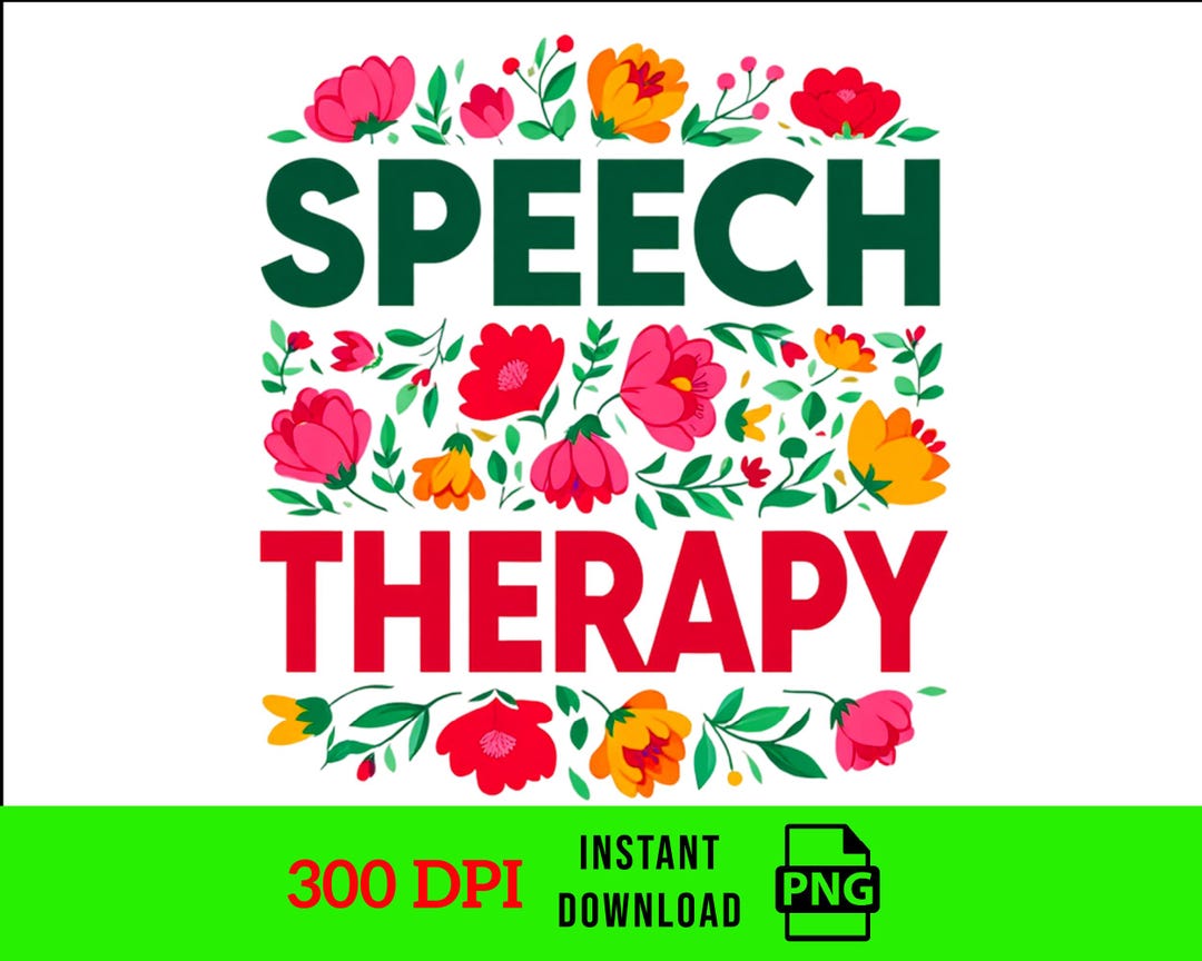 Floral Speech Therapy PNG, Speech Language Pathologist, Gift for Speech ...