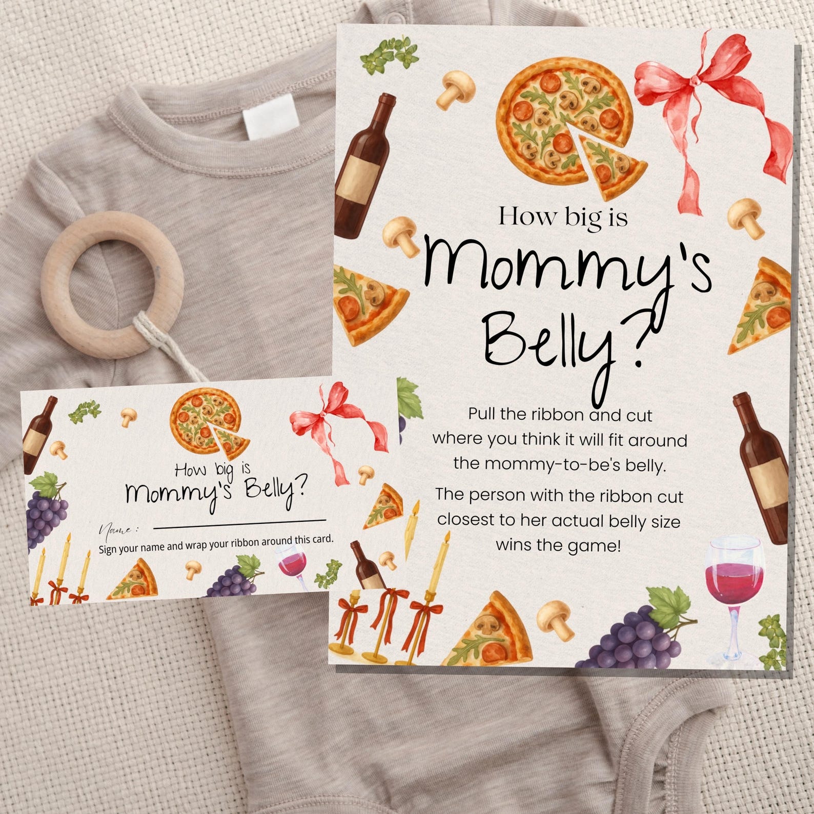 Editable Pizza Baby Shower Game Bundle Slice Slice Baby Shower ...