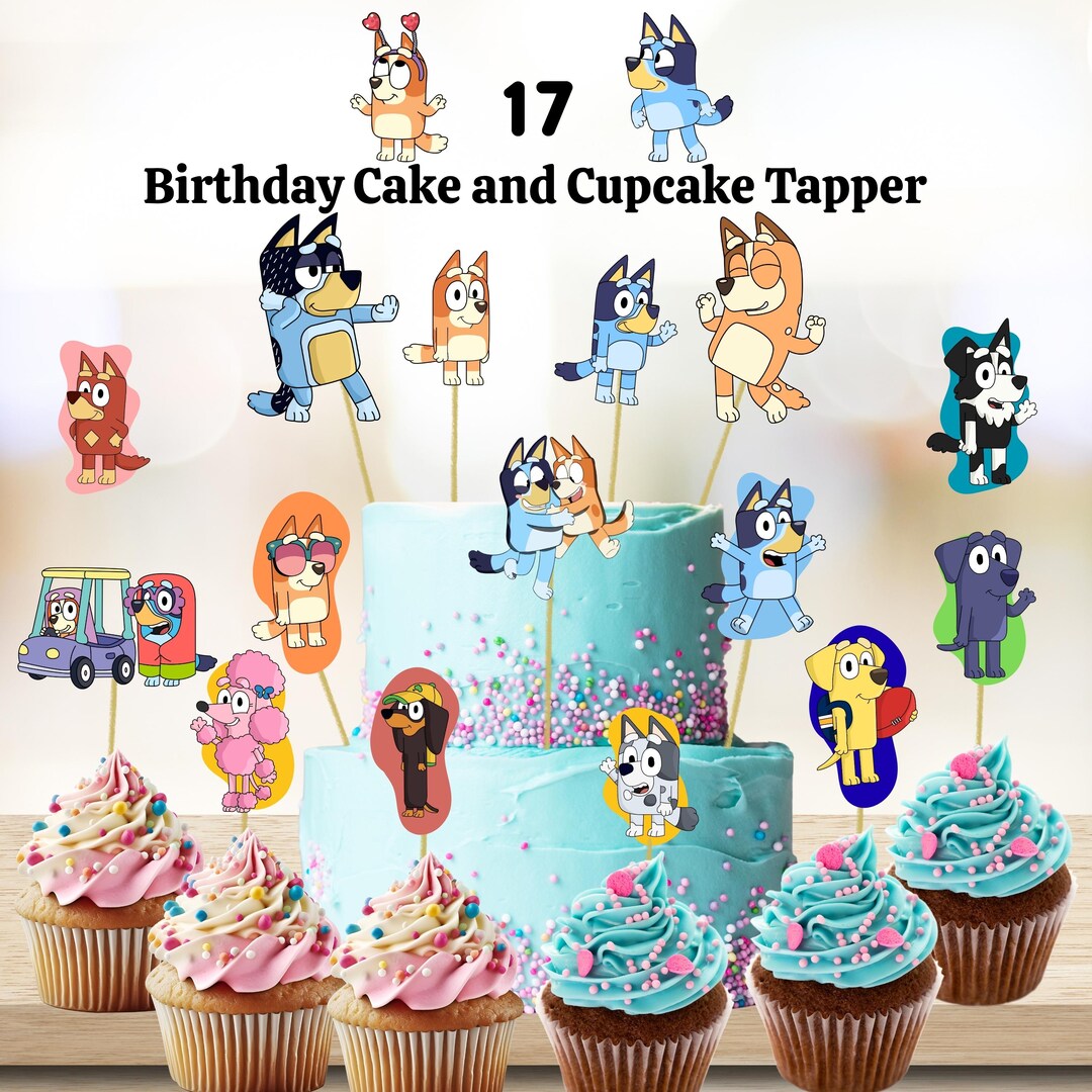 17 Blue Dog PRINTABLE Cake Topper,digital Topper for Cake, Blue Dog ...