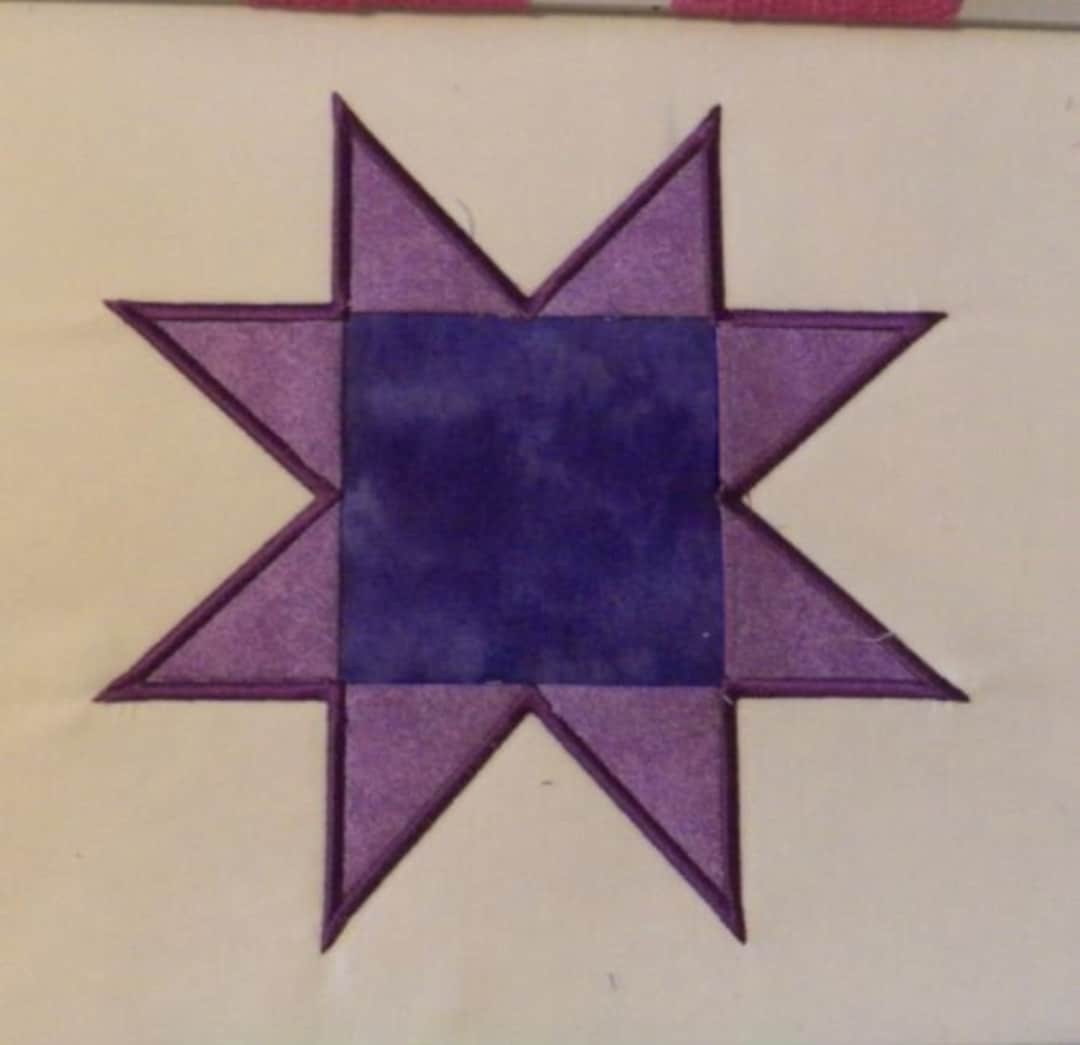 In-the-hoop Multi Color Sawtooth Star Machine Embroidery Quilt Block ...