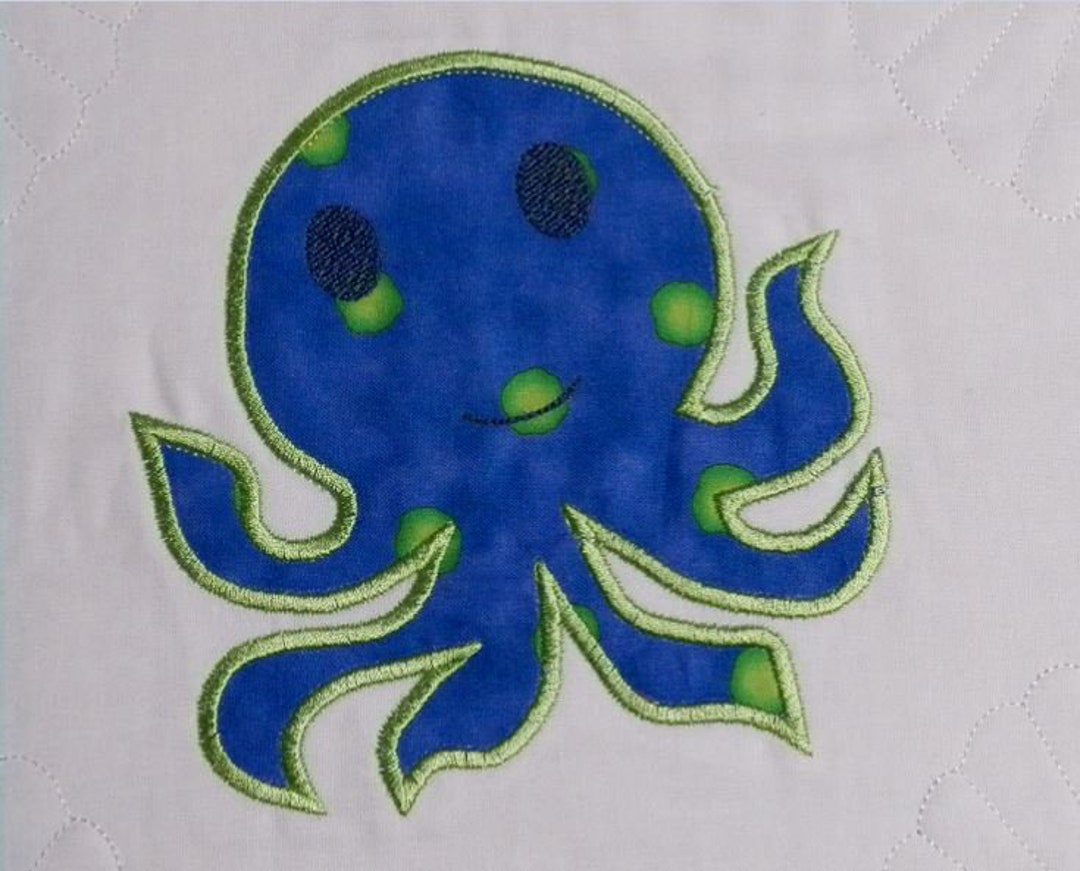 In-the-hoop Octopus Applique Baby Quilt Machine Embroidery Quilt Block ...