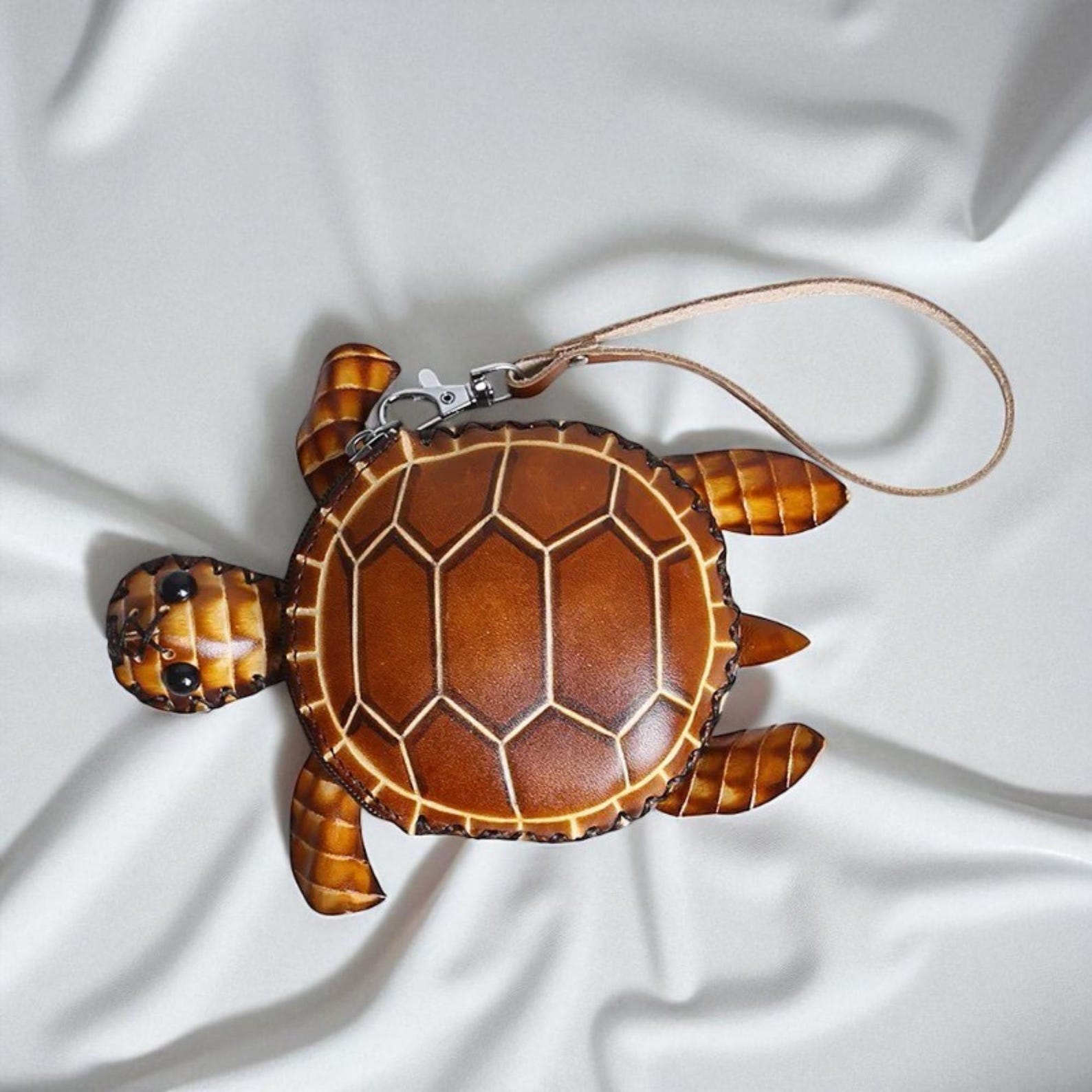 Genuine Leather Turtle Coin Purse, Handmade Cowhide Wallet, Cute Animal ...