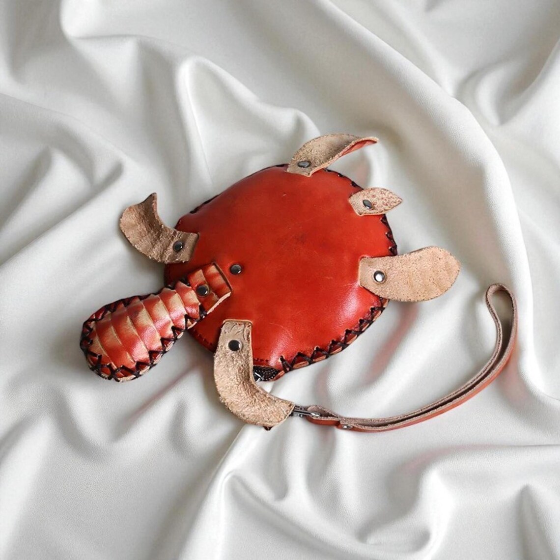 Genuine Leather Turtle Coin Purse, Handmade Cowhide Wallet, Cute Animal ...