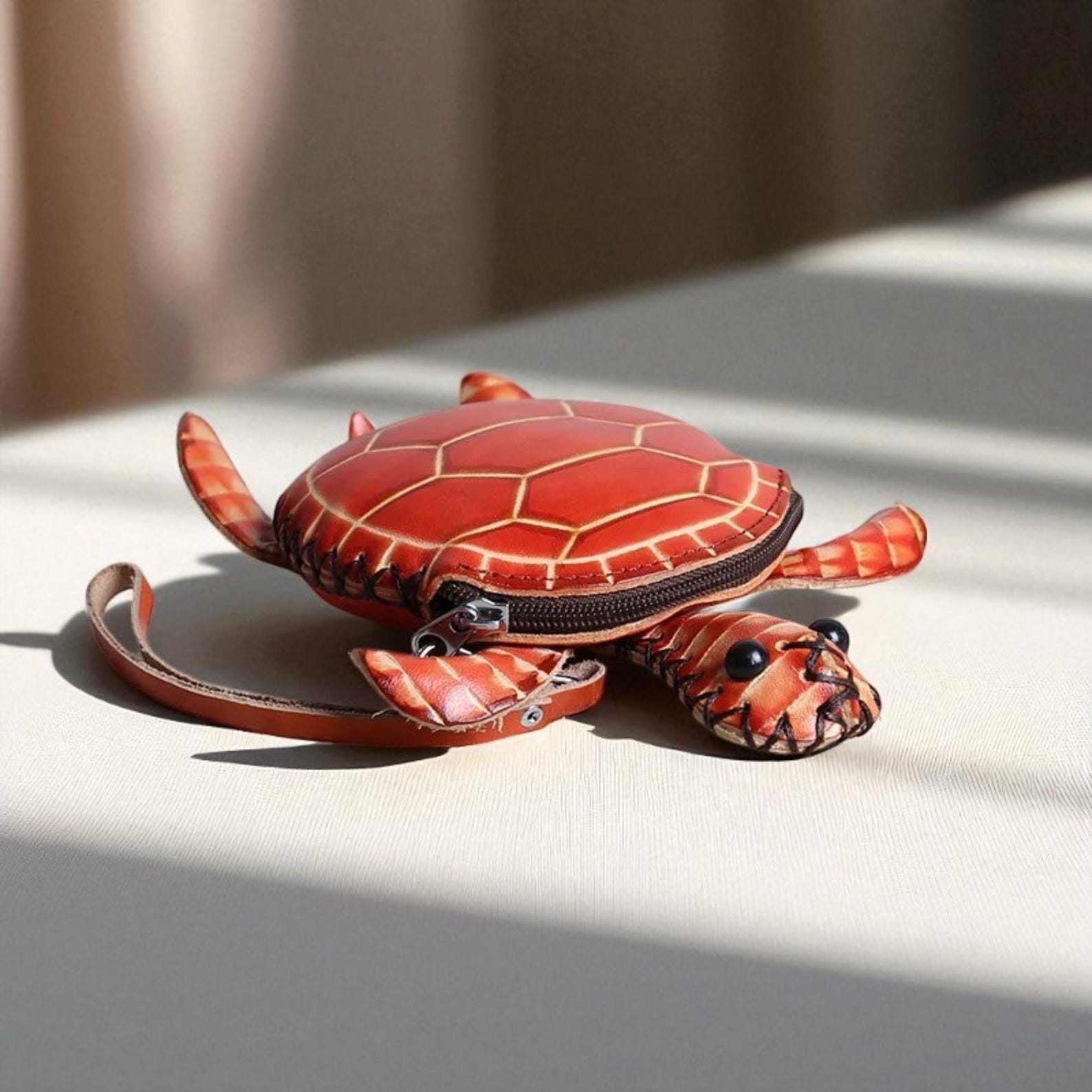 Genuine Leather Turtle Coin Purse, Handmade Cowhide Wallet, Cute Animal ...