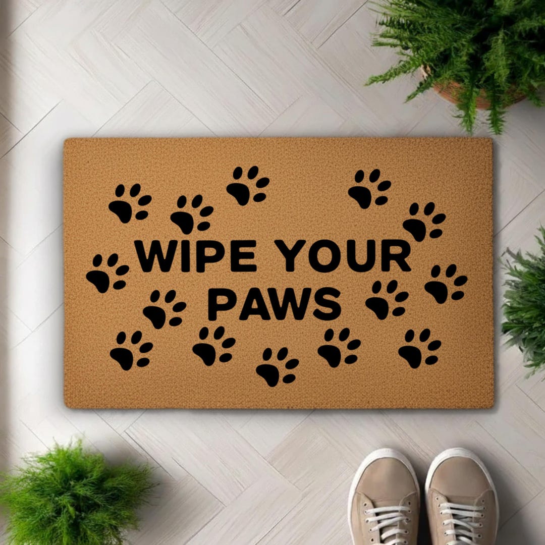 Wipe Your Paws Doormat, Coco Coir Mat, Dog Lovers Entrance Decor - Etsy