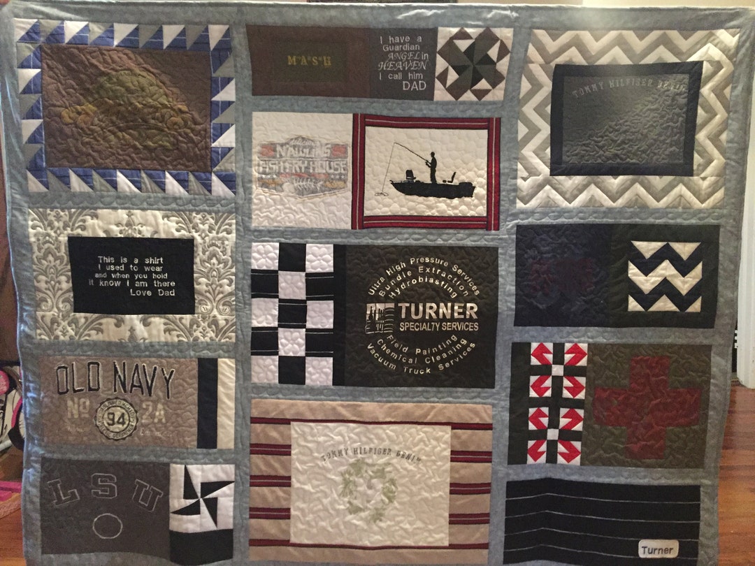 Memory Tshirt Quilts, Memory Quilt of Loved One’s Life, Clothing Memory ...